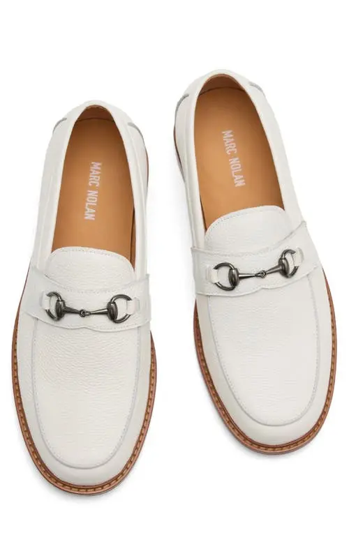 MARC NOLAN Boardwalk Bit Loafer - White Pebble