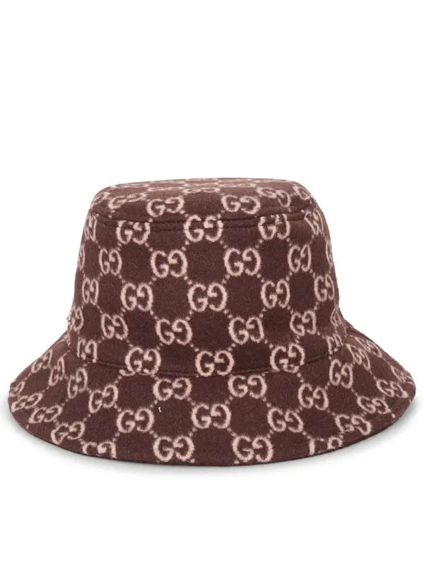 Gucci Giselle Dou Gg Bucket Hat - Beige