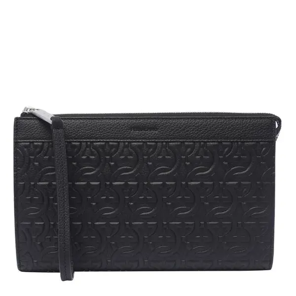FERRAGAMO Gancini Pochette - Black