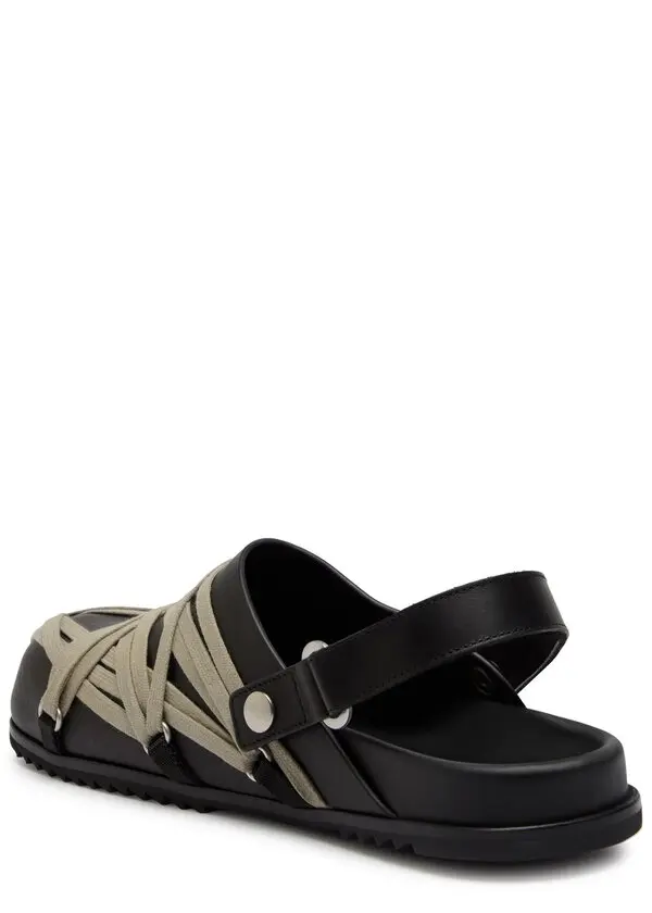 Rick Owens Mega Lace Leather Mules - Black