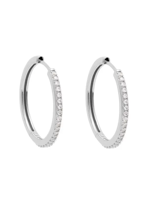 ASTRID & MIYU Essential Crystal Hoop Earrings - Silver