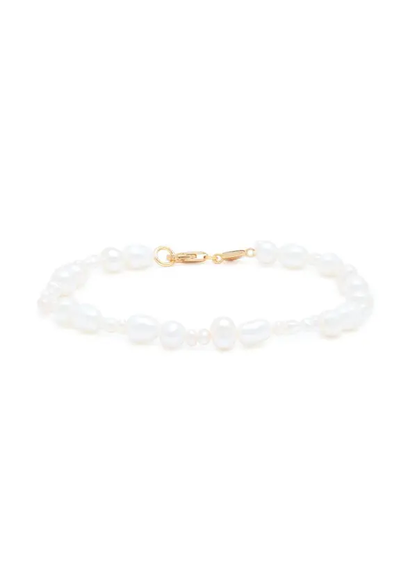 ASTRID & MIYU Serenity Beaded Gold-plated Bracelet - Pearl
