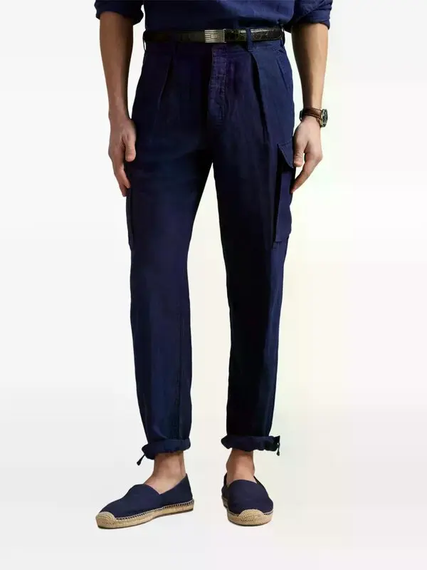 Polo Ralph Lauren Linen Cargo Trousers - Blue