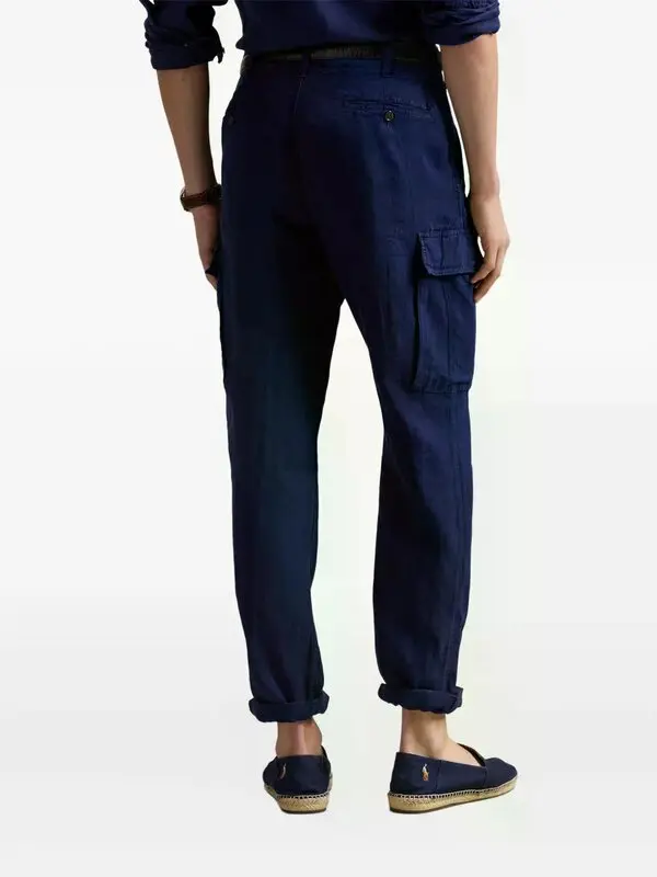 Polo Ralph Lauren Linen Cargo Trousers - Blue