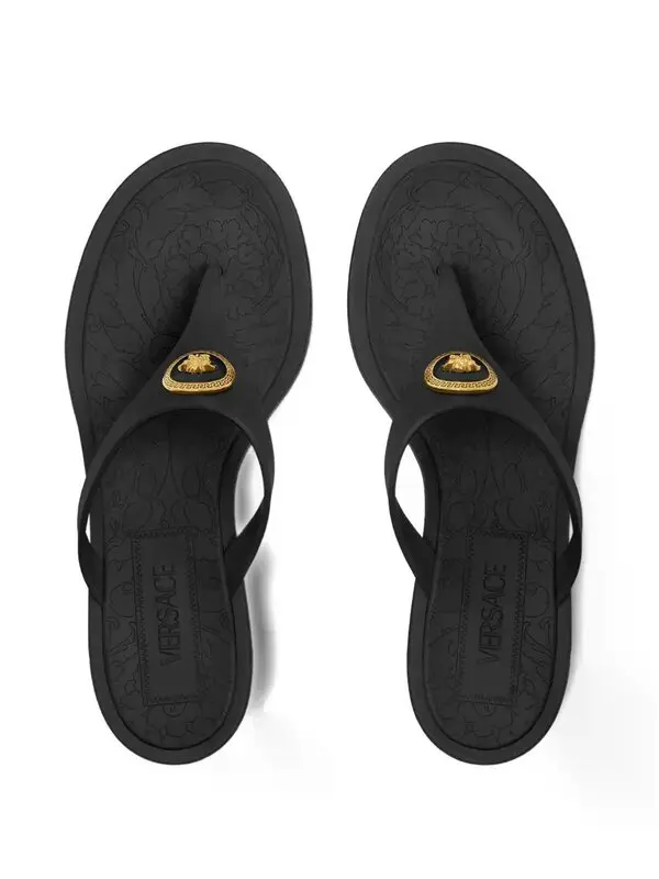 Versace Alia Thong Sandals - Black