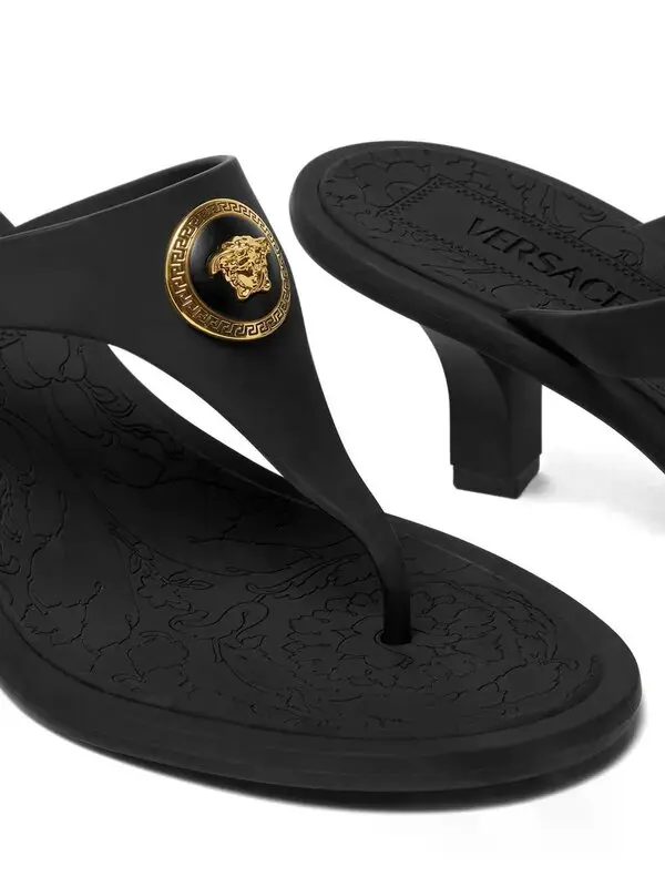 Versace Alia Thong Sandals - Black