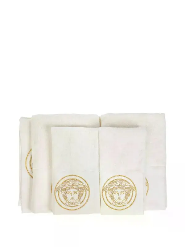 Versace Medusa Towels - White