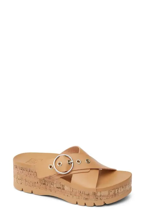 Reef Vista Higher Gia Platform Wedge Slide Sandal - Natural Cork