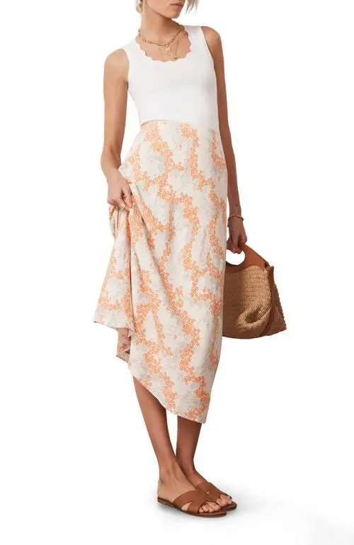Mint Velvet Floral Print Midi Slip Skirt