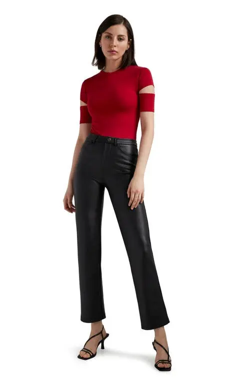 MARCELLA Esme Cutout Sleeve Top - Red