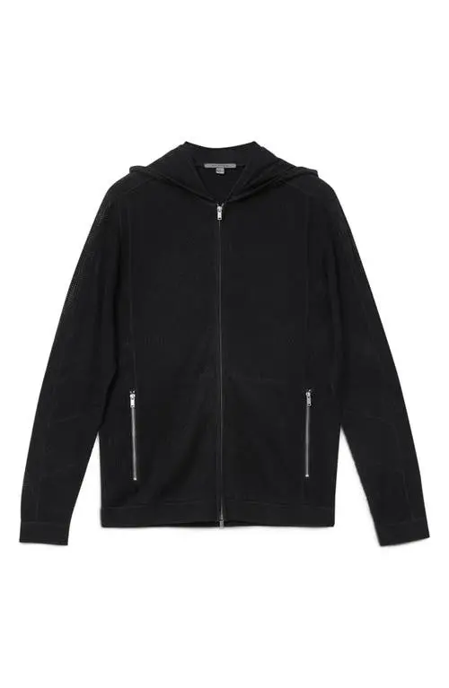 John Varvatos Lazo Full Zip Mesh Sweater Hoodie