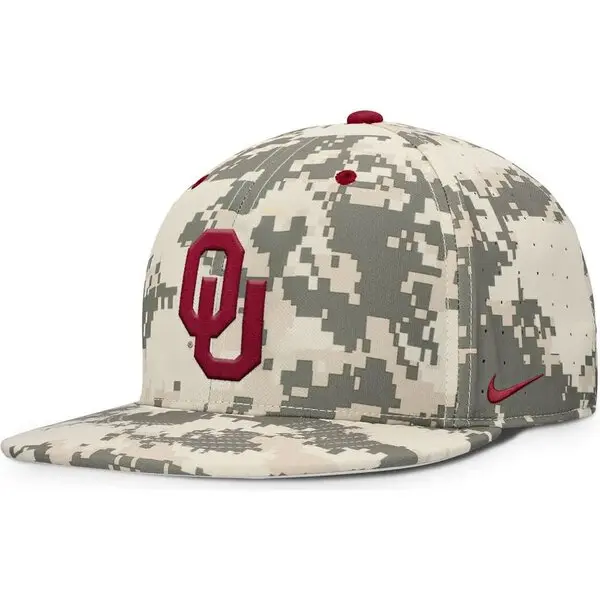 Nike Oklahoma Sooners 2025 Dugout True Performance Fitted Hat - Camo