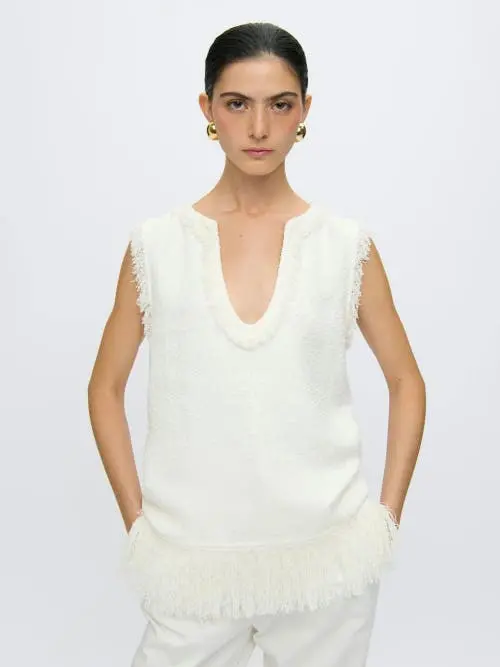 CALLAS MILANO Comporta Fringe Top