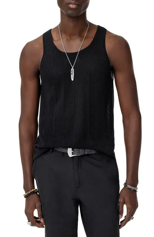 John Varvatos Ruiz Summer Sleeveless Sweater - Black
