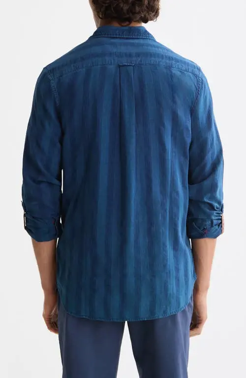 Scotch & Soda Textured Indigo Button-up Shirt