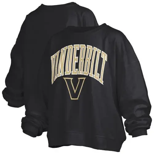 PRESSBOX Vanderbilt Commodores Janise Arch Over Logo Oversized Pullover Sweatshirt