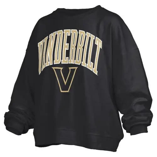 PRESSBOX Vanderbilt Commodores Janise Arch Over Logo Oversized Pullover Sweatshirt