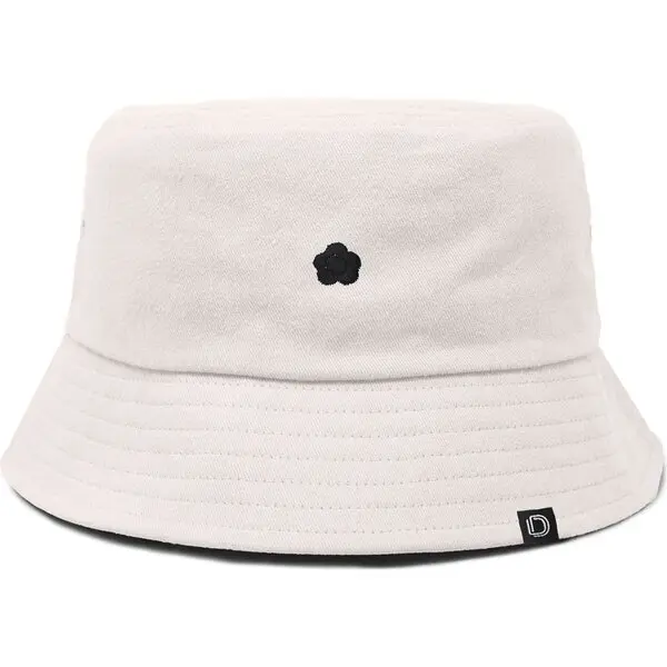 DALIX Lil Flower Cotton Bucket Hat - Parchment White
