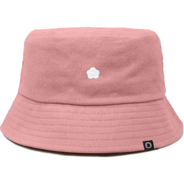 DALIX Lil Flower Cotton Bucket Hat - Peach Melba
