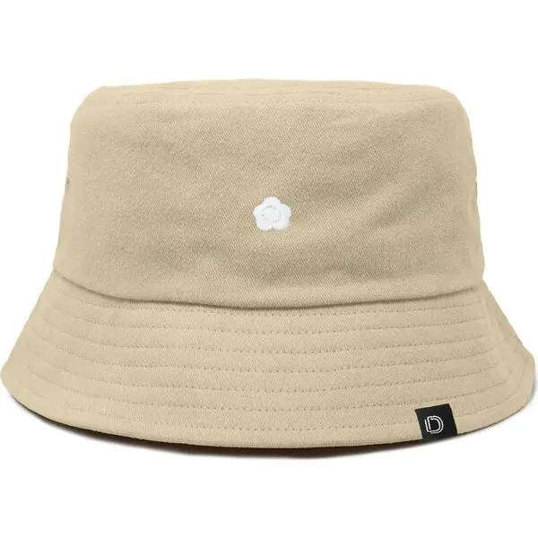 DALIX Lil Flower Cotton Bucket Hat - Sesame Beige