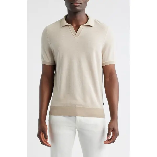 BOSS Jianluca Johnny Collar Polo - Open Wht