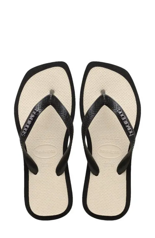 Havaianas Fusion Square Logo Flip Flop - Black