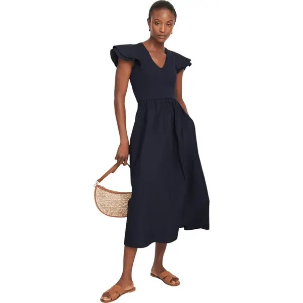 Mint Velvet Jersey Midi Dress - Navy