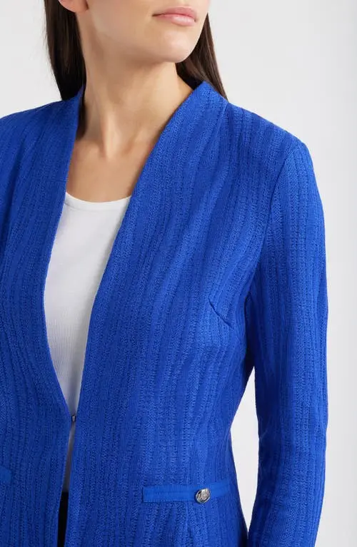 Ming Wang Tailored Fit Textured Knit Jacket