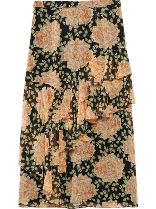 Mint Velvet Floral Print Midi Skirt