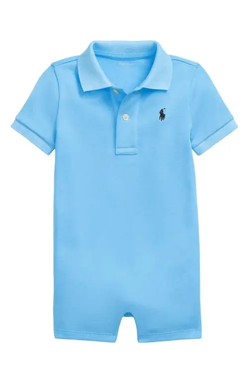 Ralph Lauren Cotton Interlock Polo Romper - Blue