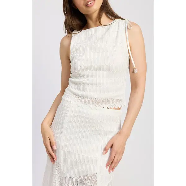 EN SAISON Denver Lace Tank - White