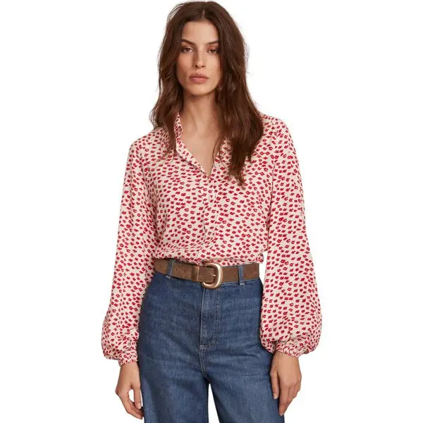 Mint Velvet Lip Print Crop Shirt