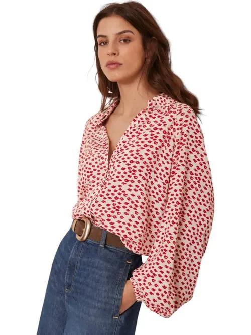 Mint Velvet Lip Print Crop Shirt