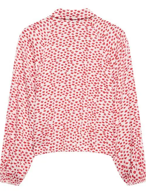 Mint Velvet Lip Print Crop Shirt