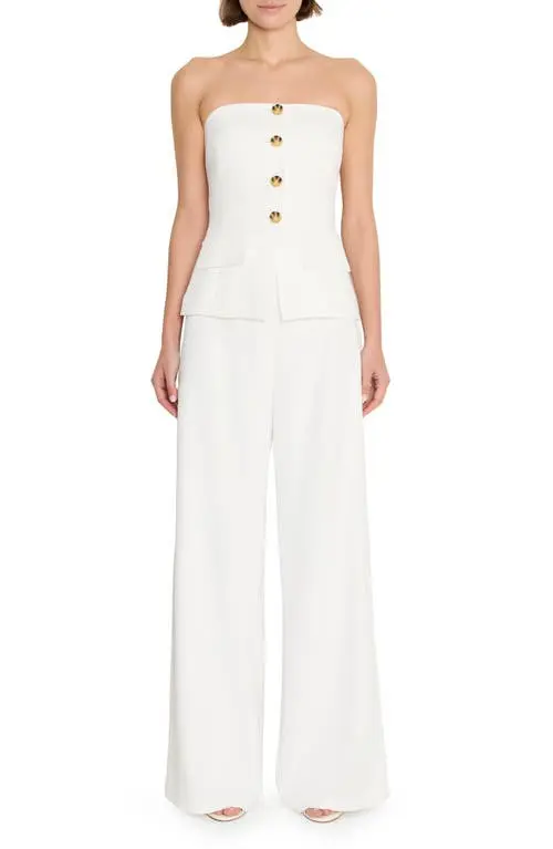 Amanda Uprichard Yadira Strapless Jumpsuit - Ivory