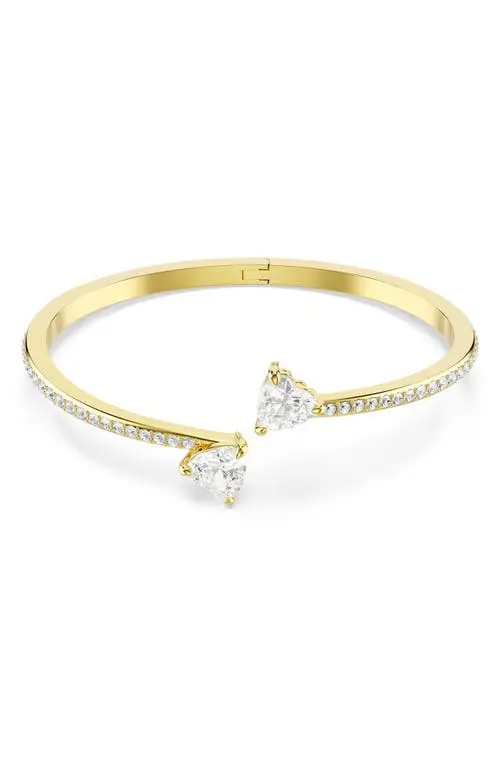 SWAROVSKI Mesmera Attract Crystal Heart Bangle Bracelet - Gold/crystal