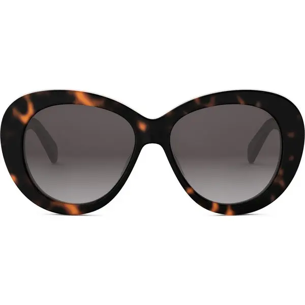 Celine Triomphe 55mm Gradient Butterfly Sunglasses - Dark Havana / Gradient Brown