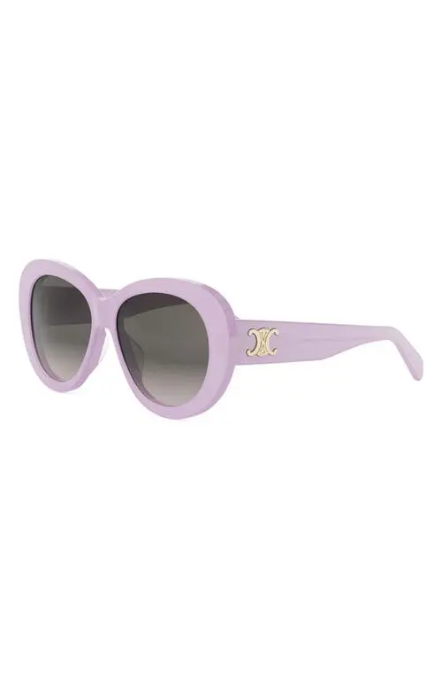Celine Triomphe 55mm Gradient Butterfly Sunglasses - Shiny Lilac / Gradient Brown