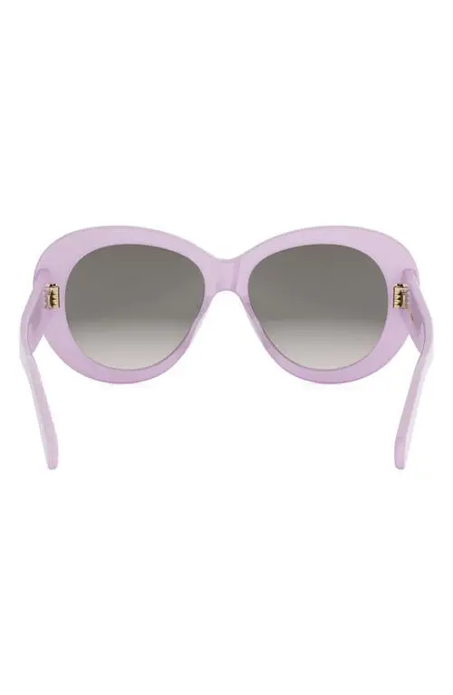 Celine Triomphe 55mm Gradient Butterfly Sunglasses - Shiny Lilac / Gradient Brown
