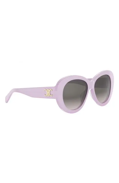 Celine Triomphe 55mm Gradient Butterfly Sunglasses - Shiny Lilac / Gradient Brown