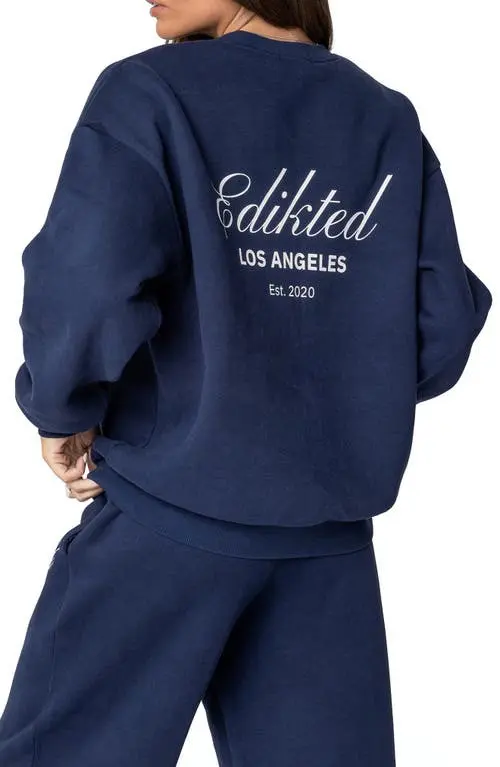EDIKTED Logo Sweatshirt - Navy