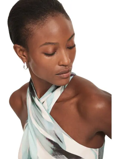 Mint Velvet Printed Satin Halter Top