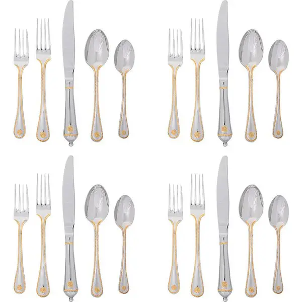 JULISKA Berry & Thread 24k Gold Accent 20-piece Place Setting - Gold/ Silver