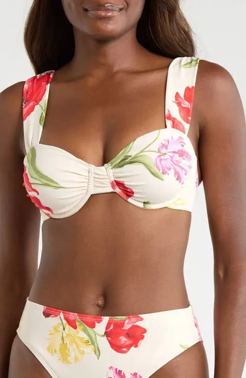 HUTCH Printed Underwire Bikini Top - Ivory/multi