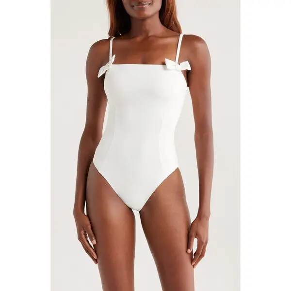 HUTCH Bow Strap One-piece Swimsuit - White