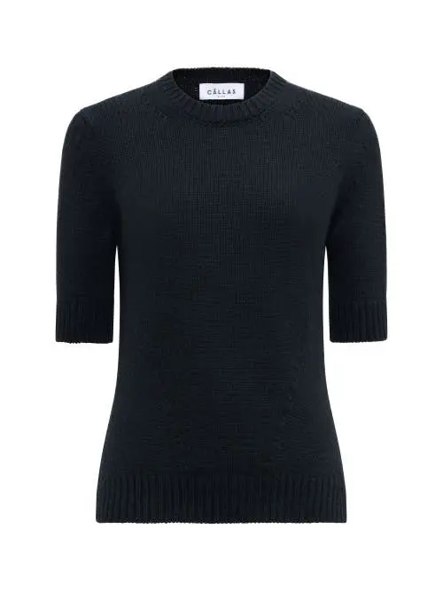 CALLAS MILANO Portia Crewneck Cashmere Sweater - Black