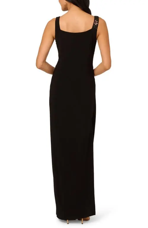 Adrianna Papell Beaded Jersey Evening Gown