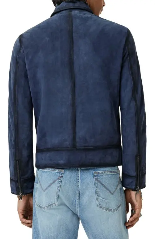 John Varvatos Benjamin Suede Jacket - Lake Blue