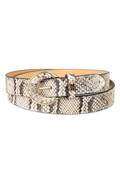 Sam Edelman Leather Inlay Belt - Off White Snake
