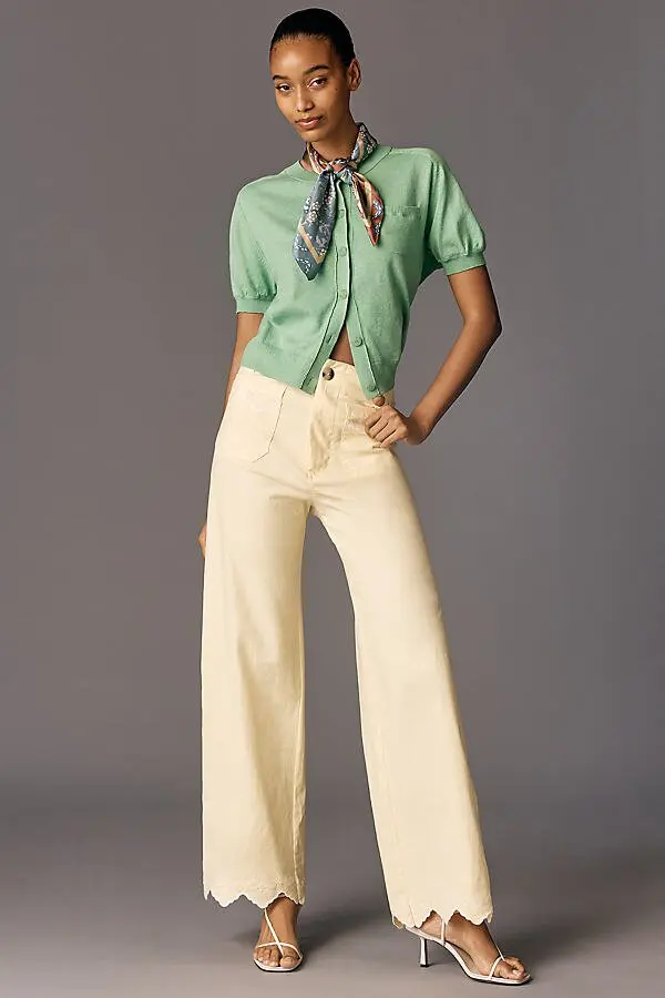 Maeve Colette Wide-leg Pants - Buttermilk Yellow